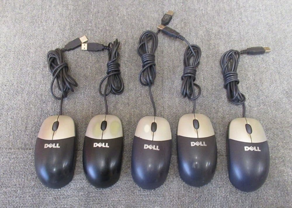 Joblot 5 X Dell Mo56uo C8649 Optical Usb Wired 2 Button Scroll Wheel Mouse
