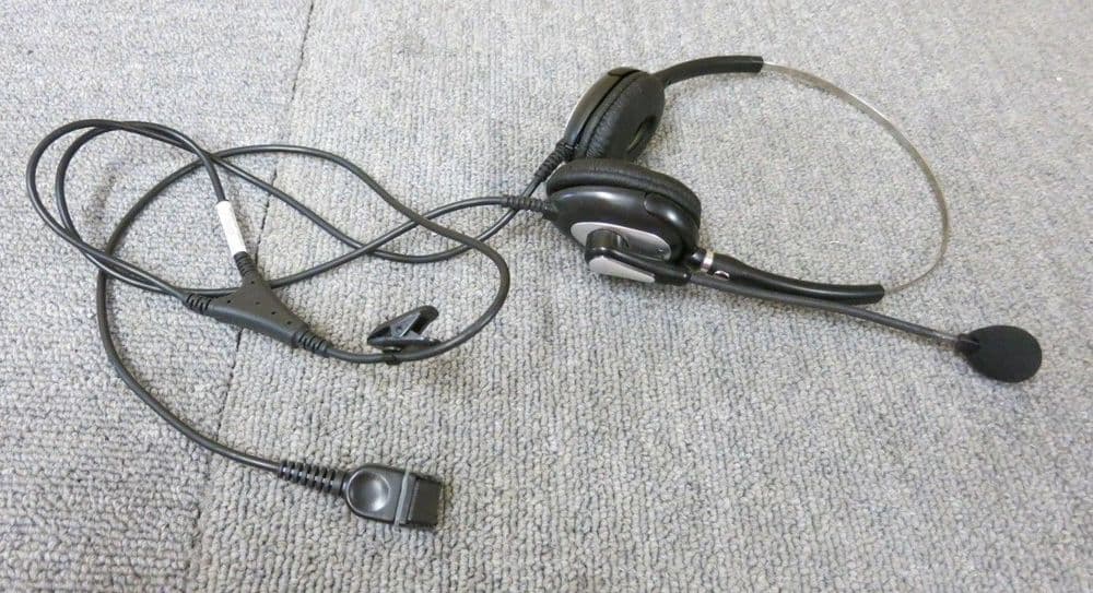 JPL Comms Dual Ear Noise Cancelling Telephone Headset Black