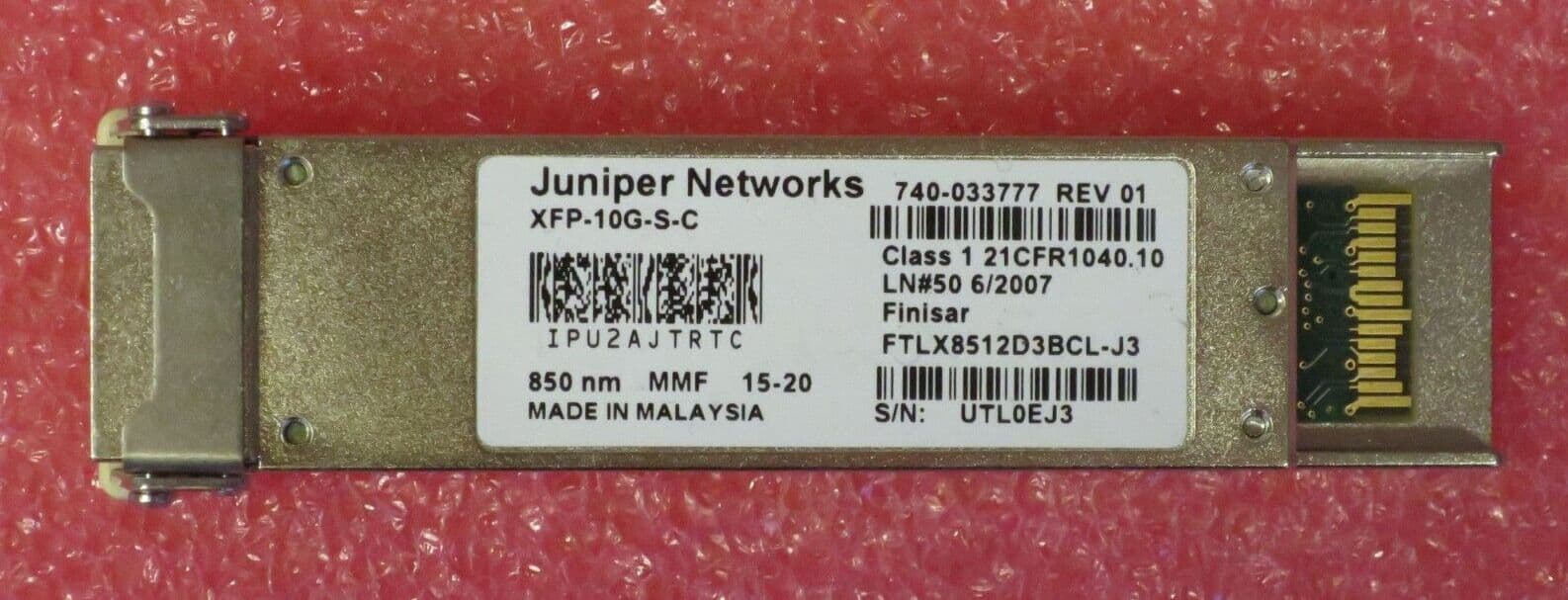Juniper XFP-10G-S-C FTLX8512D3BCL-J3 10GE Duplex LC XFP Transceiver 740-033777
