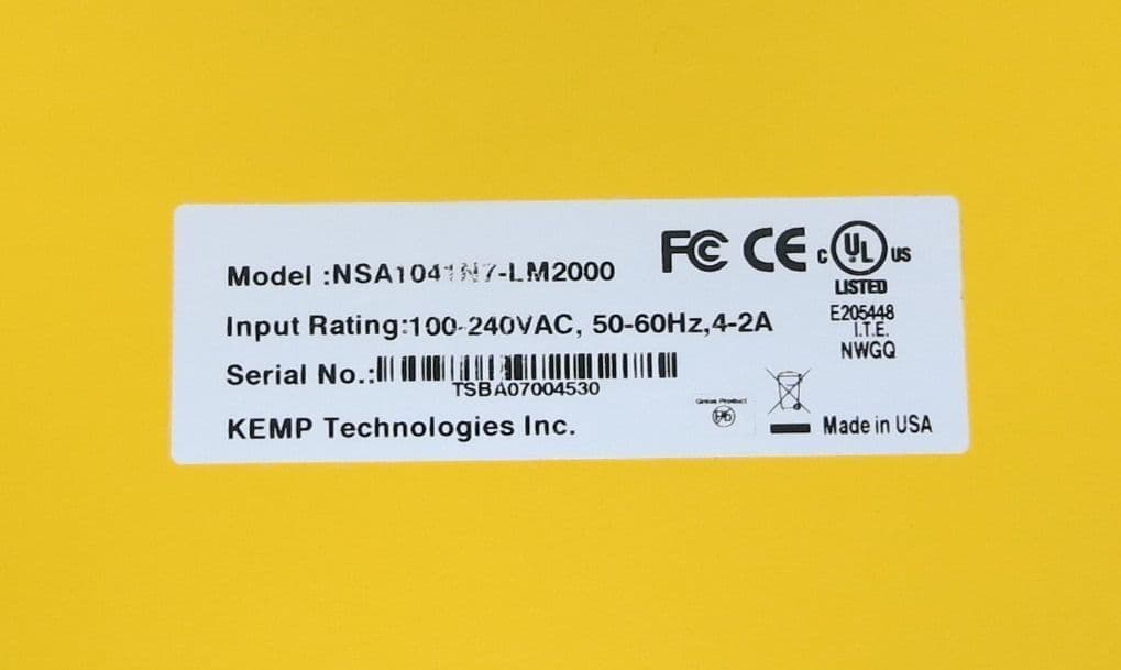Kemp LoadMaster DR Disaster Recovery Multi-Site Load Balancer NSA1041N7 ...