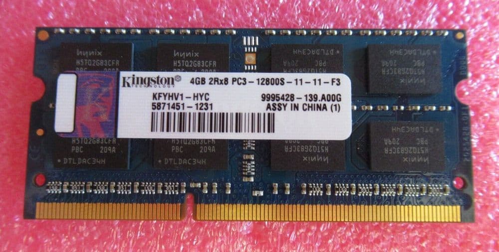 Kingston KFYHV1-HYC 4GB PC3-12800 DDR3-1600MHz non-ECC CL11 204P SoDimm ...