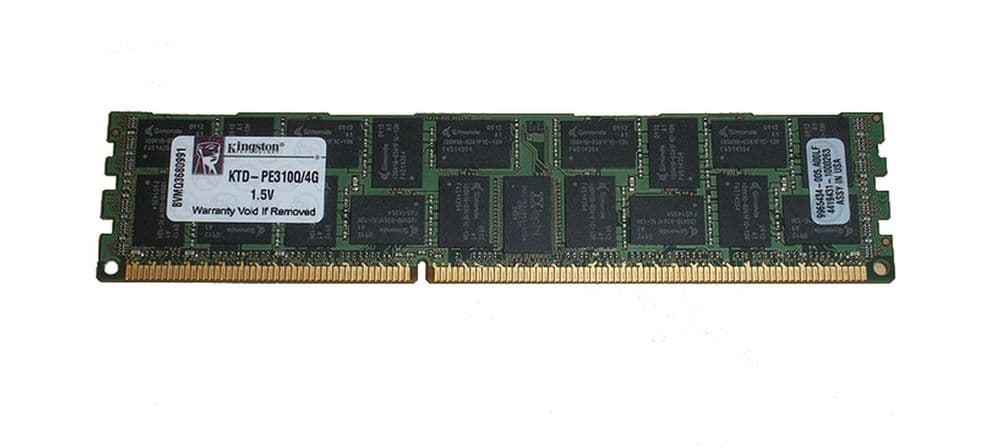 Kingston KTD-PE310Q/4G 4GB PC3-8500 DDR3-1066MHz ECC CL7 240-Pin DIMM ...