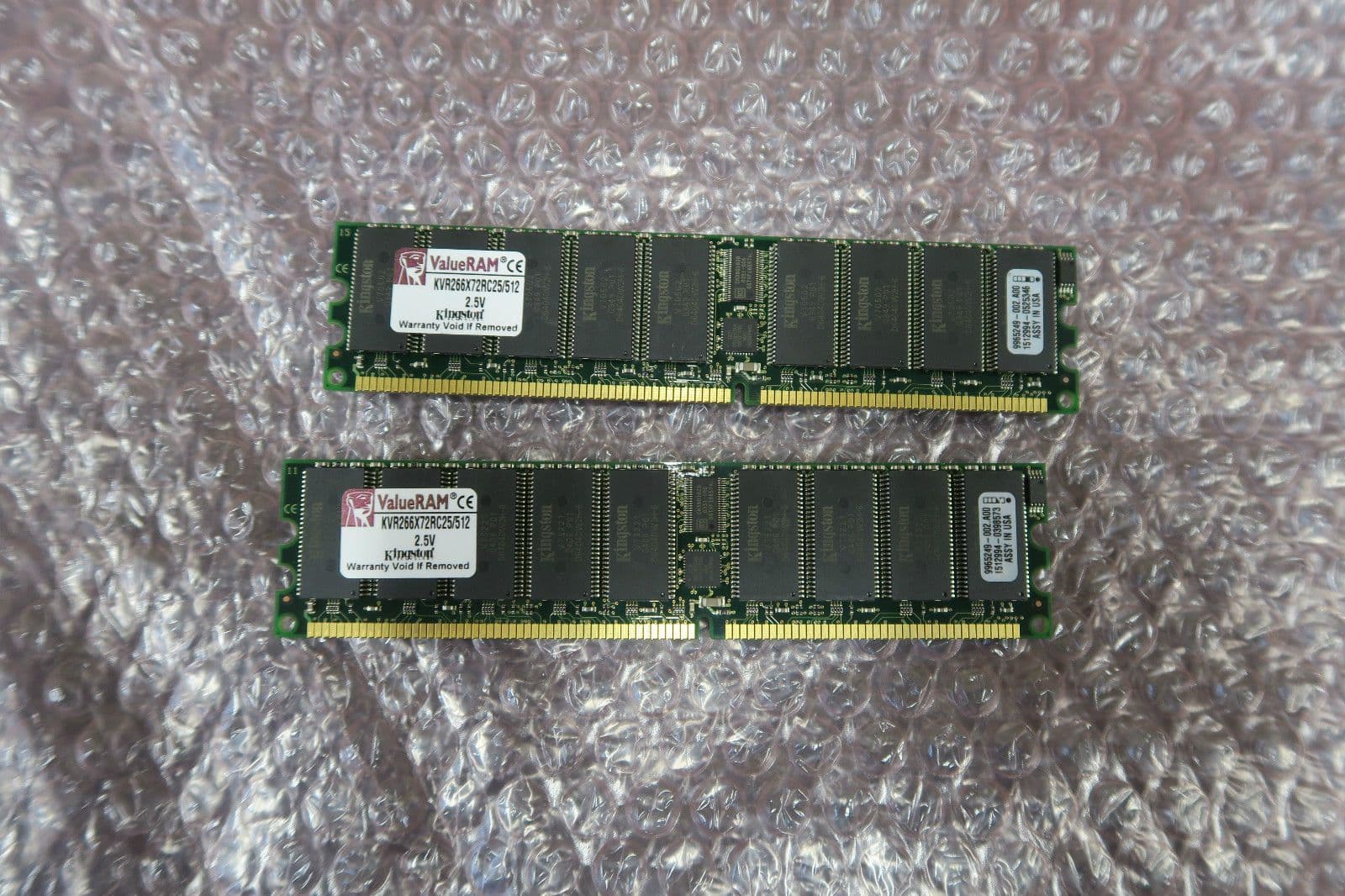 Kingston KVR266X72RC25 - 1GB 512MBx2 PC-2100 DDR ECC RAM Memory Upgrade Kit
