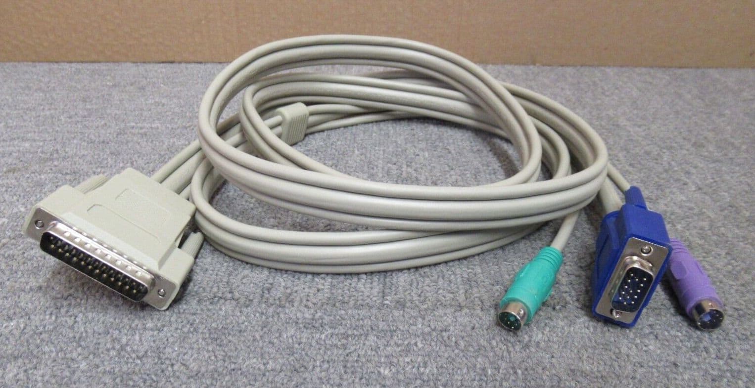 KVM CPU Cable 2M Beige DB25 To VGA And PS/2
