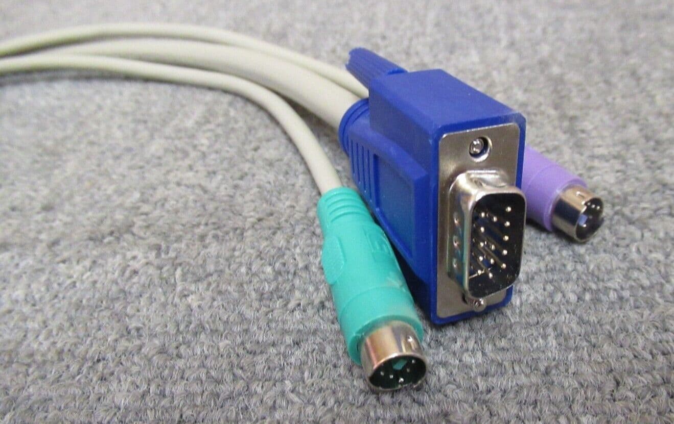 KVM CPU Cable 2M Beige DB25 To VGA And PS/2