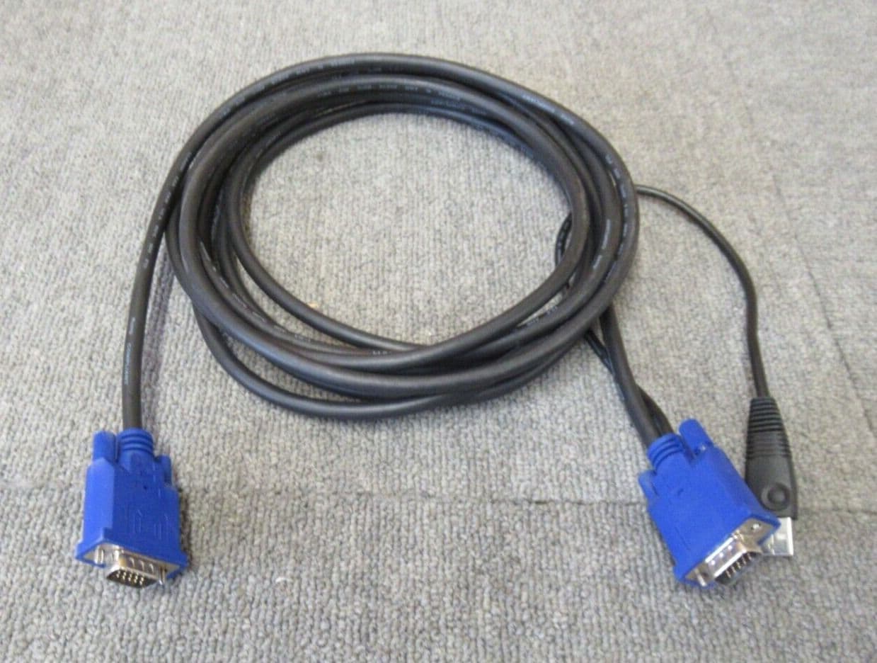 KVM Switch Cable 4 5M Black VGA 15 Pin Male To VGA 15 Pin Male USB