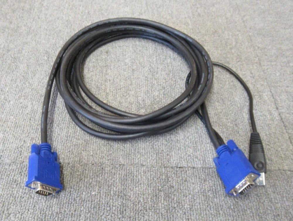 KVM Switch Cable 4 5M Black VGA 15 Pin Male To VGA 15 Pin Male USB