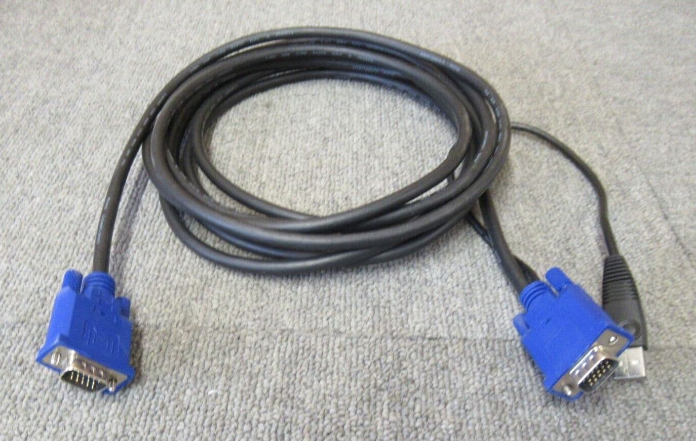 KVM Switch Cable 4 5M Black VGA 15 Pin Male To VGA 15 Pin Male USB