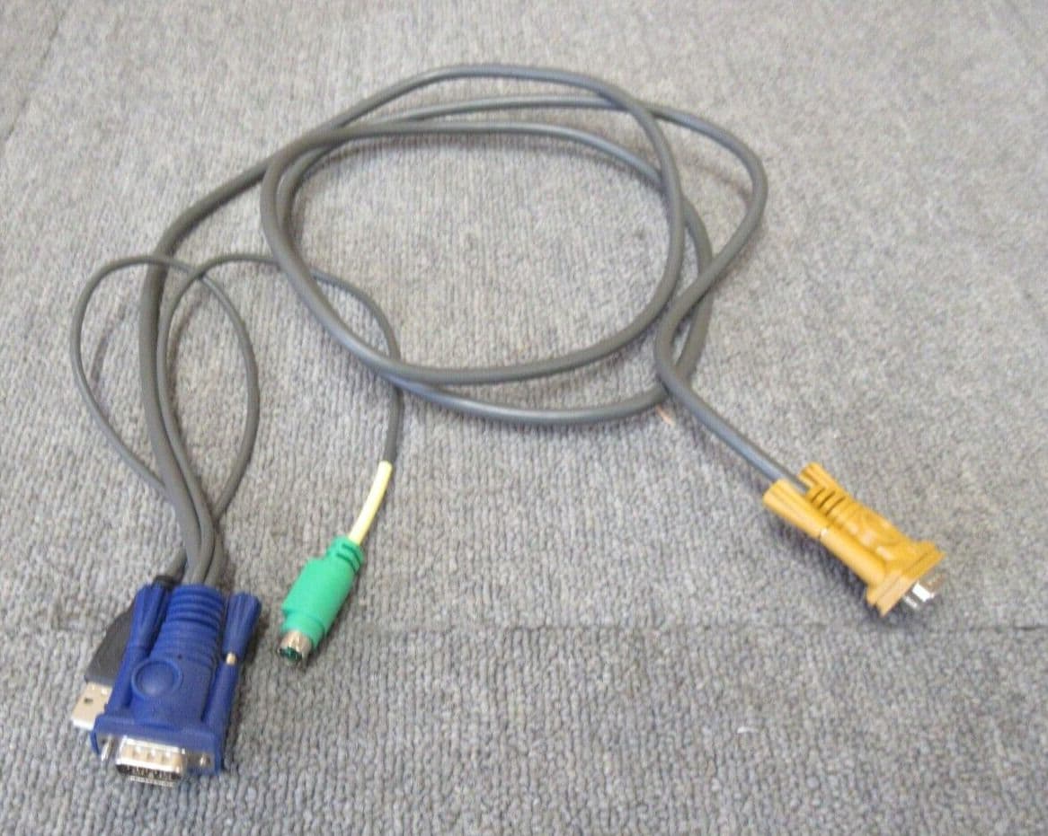 KVM Switch Cable Grey 1 5M VGA 15 Pin Male To VGA 15 Pin Male PS/2 USB