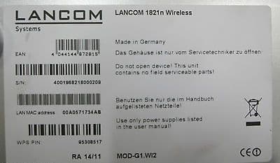 Lancom Systems 1821N Wireless ADSL WLAN VPN Router