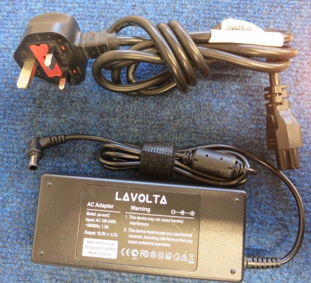 Lavolta PA-EUS3 Notebook Laptop AC Power Adapter 90 Watt 19 5 Volts 4 7 ...