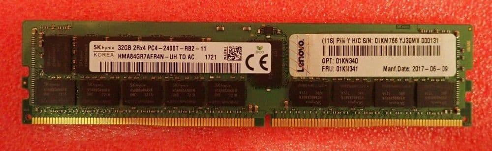 Lenovo SK Hynix 32GB 2Rx4 PC4-2400T DDR4 ECC Server RAM HMA84GR7AFR4N-UH 01KN341