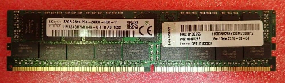 Lenovo SK Hynix 32GB 2Rx4 PC4-2400T DDR4 Server Memory HMA84GR7MAFR4N-UH 01DE956