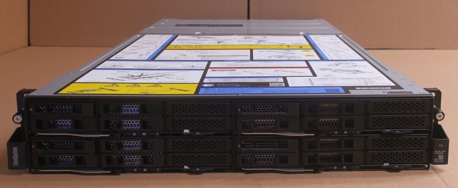Lenovo ThinkSystem D2 2U Chassis 4x SD530 Server Nodes 8x Bronze 3204 ...
