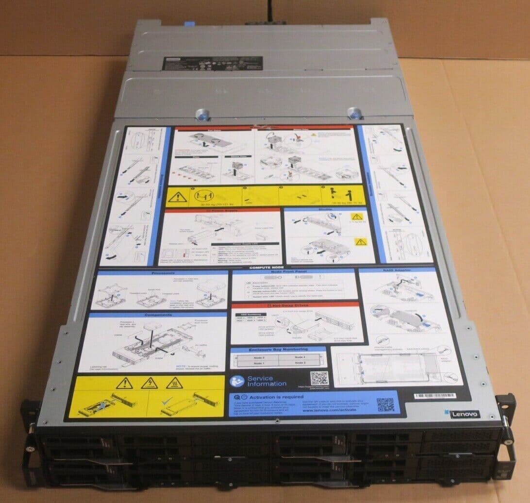 Lenovo ThinkSystem D2 2U Chassis 4x SD530 Server Nodes 8x Gold 5120 ...