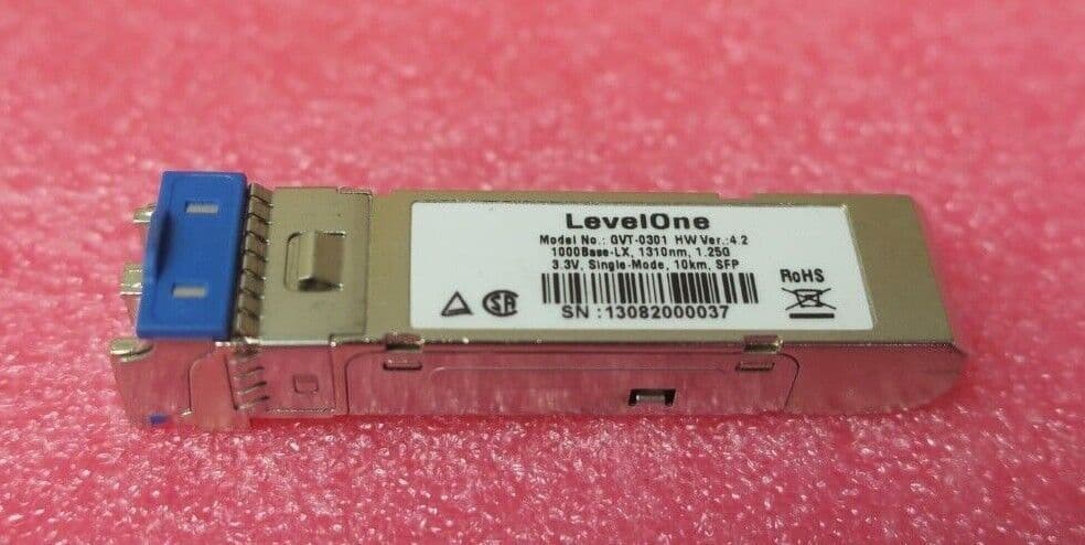 LevelOne 1 25Gb/s 1000Base-LX SMF LC 10km 1310nm SFP Transceiver Module GVT-0301