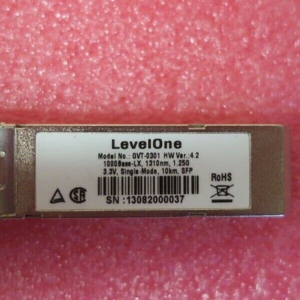 LevelOne 1 25Gb/s 1000Base-LX SMF LC 10km 1310nm SFP Transceiver Module GVT-0301
