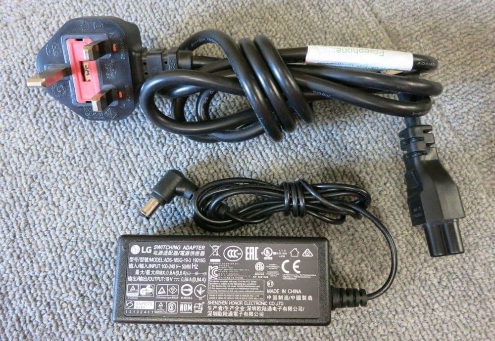 LG ADS-185G-19-3 Switching AC Power Adapter Charger 15W 19V 3 42A