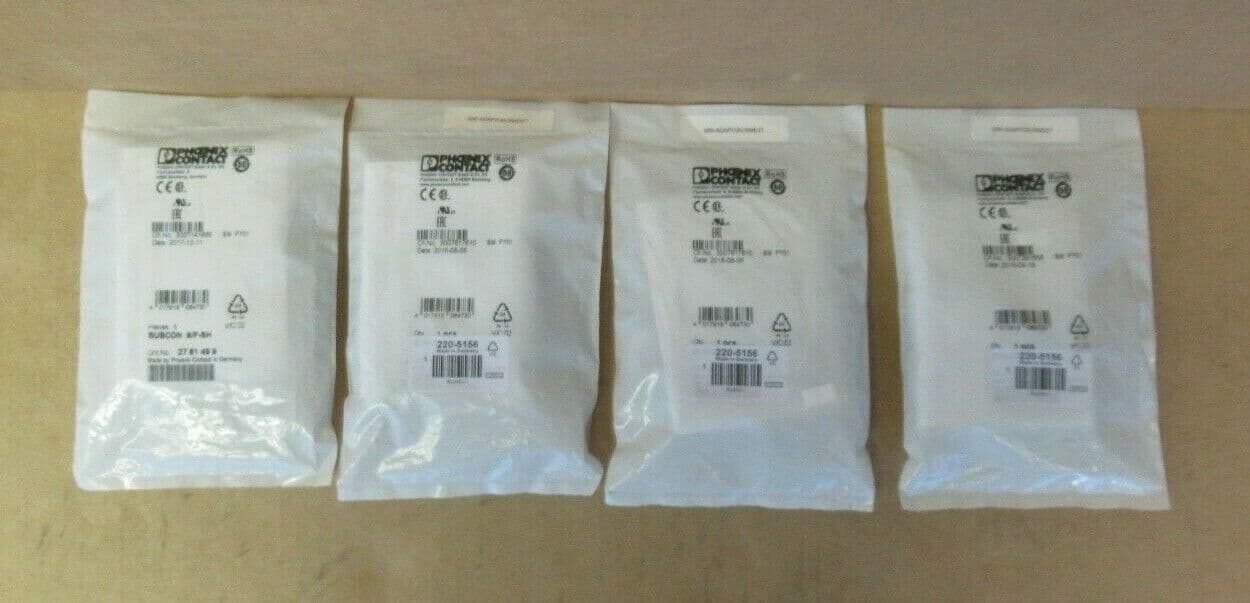 Lot of 4 x Phoenix Contact SUBCON 9/F-SH Metal D-sub 9-Pin Female Connector