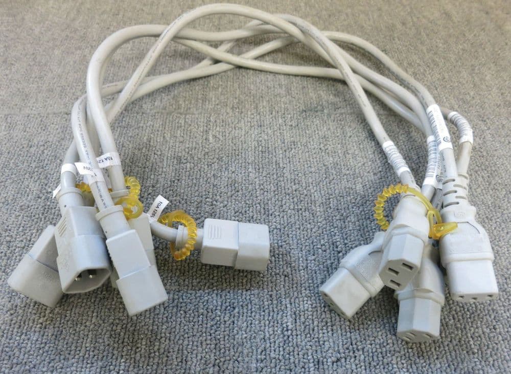 Lot Of 5 HP 142263-013 2FT Grey IEC Power Extension Cable C13 To C14 ...