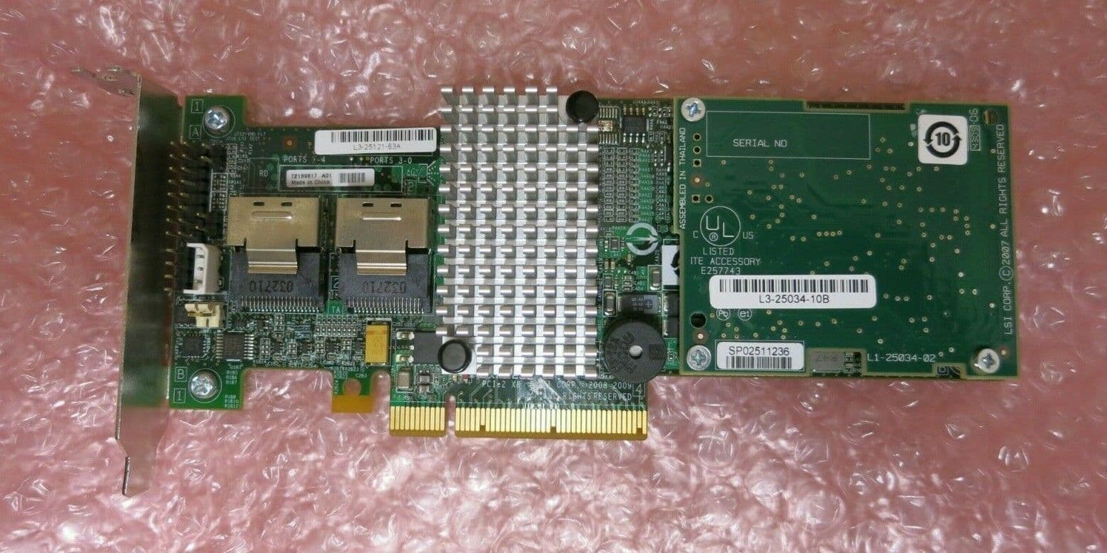 LSI IBM L3-25121-63A L3-25034-10B SAS PCIe x8 RAID Controller Daughter Card