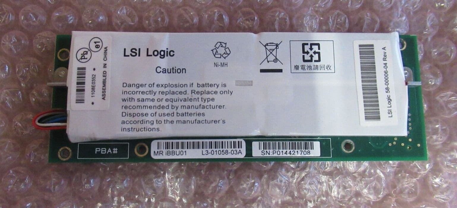 LSI Logic L3-01058-03A MRiBBU01 Battery RAID Card And Cable 07-00030-01