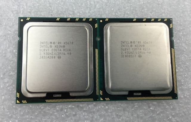 Matched Pair Intel Xeon Six Core X5670 12M Cache 2 93GHz SLBV7 CPU ...