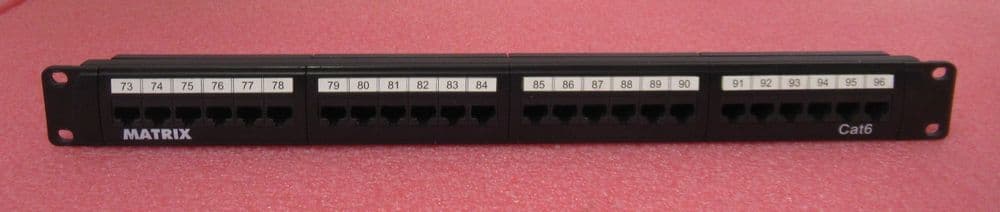 Matrix AC624P 24 Port Cat6 UTP 110/LSA Patch Panel 1U 19" Black