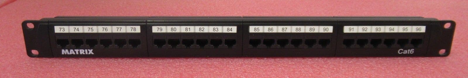 Matrix AC624P 24 Port Cat6 UTP 110/LSA Patch Panel 1U 19" Black
