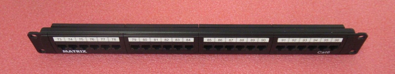 Matrix AC624P 24 Port Cat6 UTP 110/LSA Patch Panel 1U 19" Black