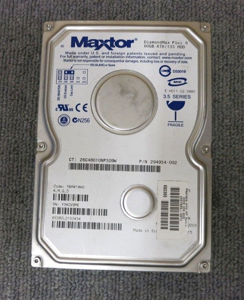 Maxtor 6Y080L0 294934-002 DiamondMax Plus 9 80GB 8MB 7200RPM 3 5" ATA ...