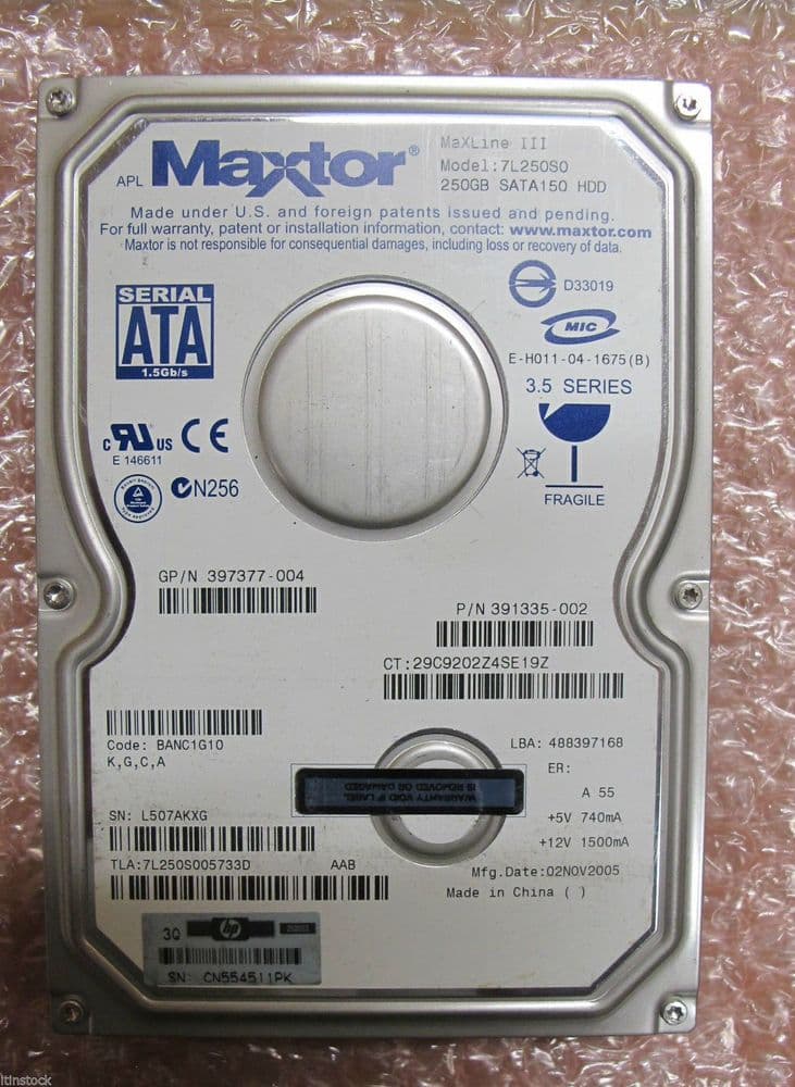 Maxtor MaXLine III 250 GB Internal 7200 RPM 3 5" Hard Drive SATA 7L250S0