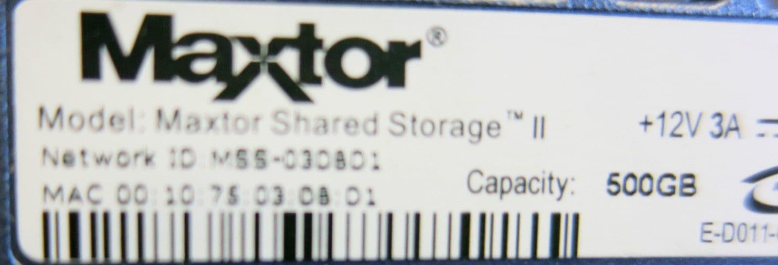 Maxtor Shared Storage II NAS Device 1TB 7200rpm LAN 2 0 USB 16MB 2x3 5 inch