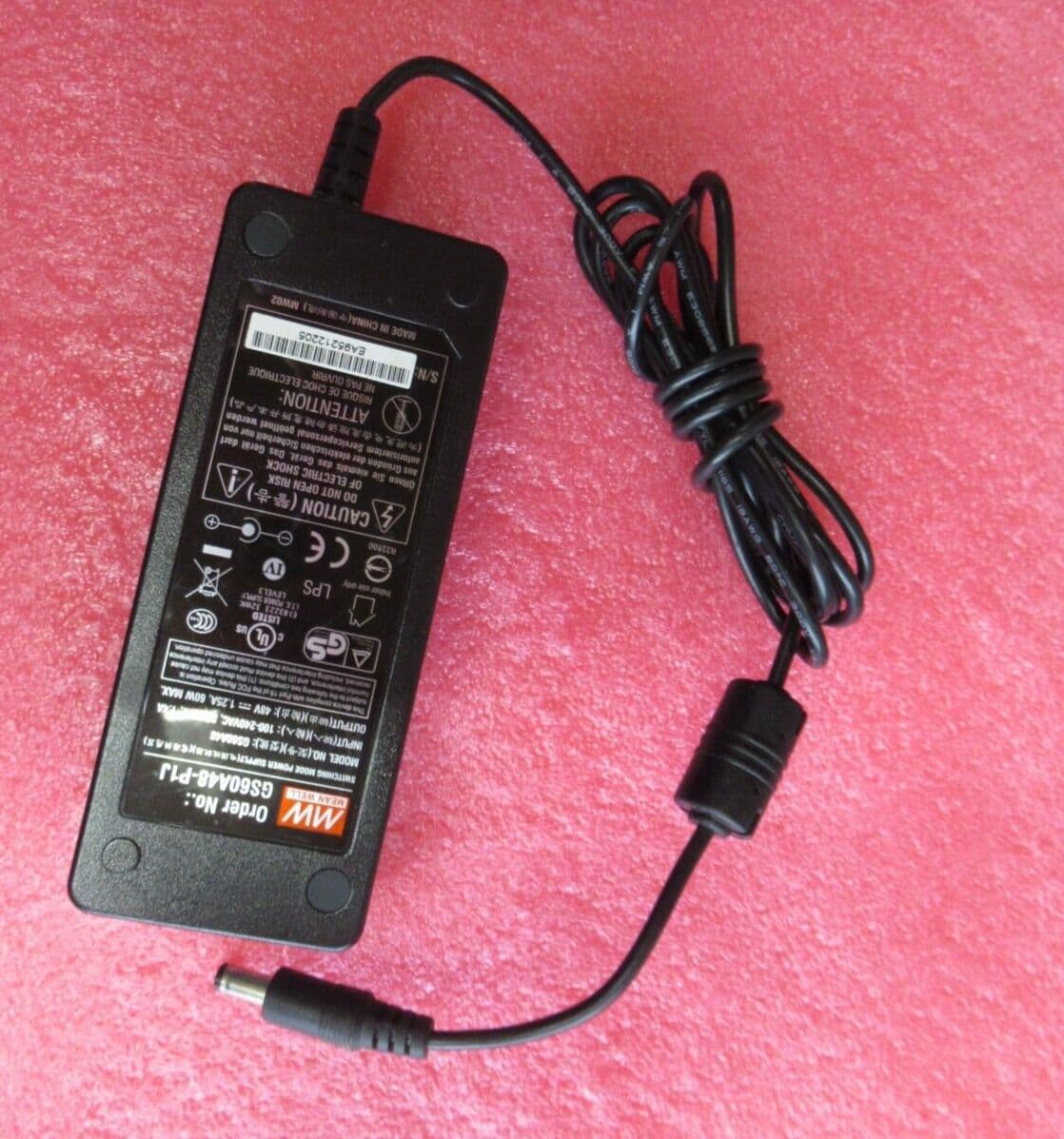 Mean Well GS60A48-P1J GS60A48 Switching AC Power Adapter 60W 48V 1 25A