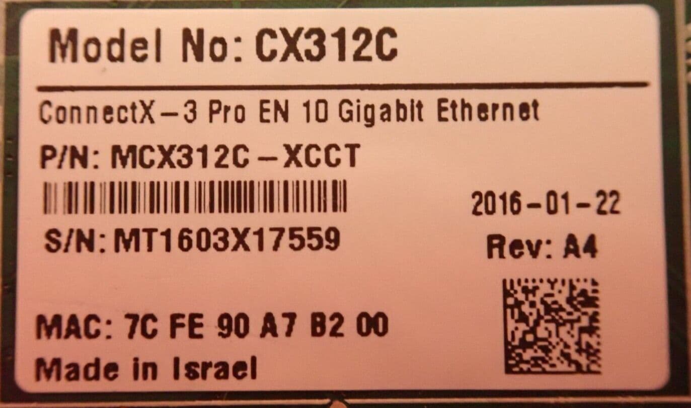 Mellanox CX312C ConnectX-3 Pro Dual Port 10GbE SFP Network Adapter ...