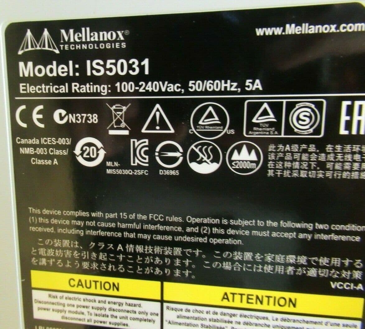 Mellanox IS5030 IS5031 36 Port 40GB QDR Infiniband Switch With 2 x PSU ...