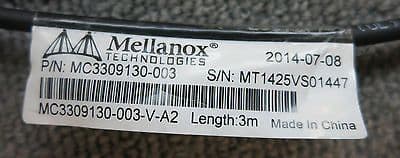 Mellanox MC3309130-003 Passive Copper Cable ETH 10GbE 10Gb/s SFP 3m