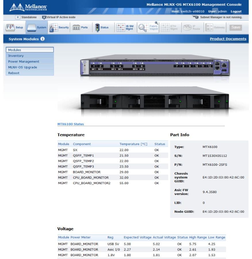 Mellanox MetroX TX6100 10km Long Haul 40G 6x QSFP Managed 1U Switch ...
