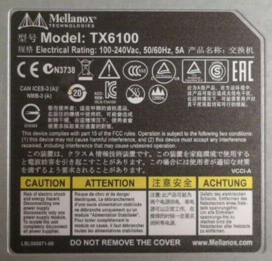 Mellanox MetroX TX6100 10km Long Haul 40G 6x QSFP Managed 1U Switch ...