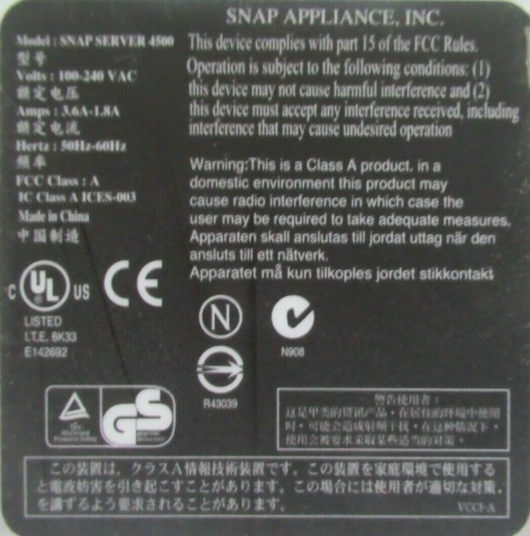 Micro Semi Adaptec 1U 4500 Rack Mountable NAS Server Hot Plug