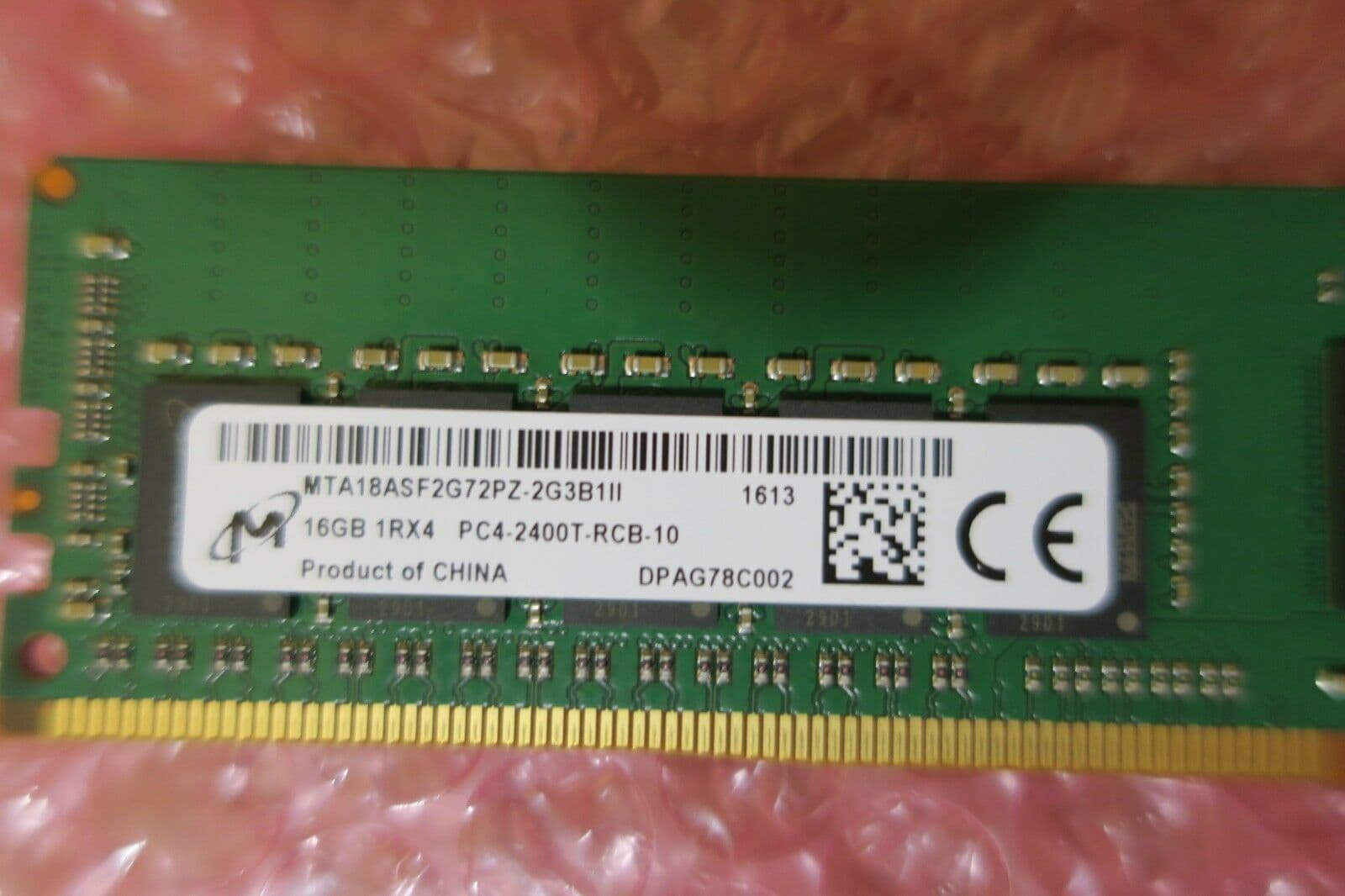 Micron 16GB PC4-2400T 2Rx4 ECC PC4-19200 MTA18ASF2G72PZ-2G3B1 Server Memory