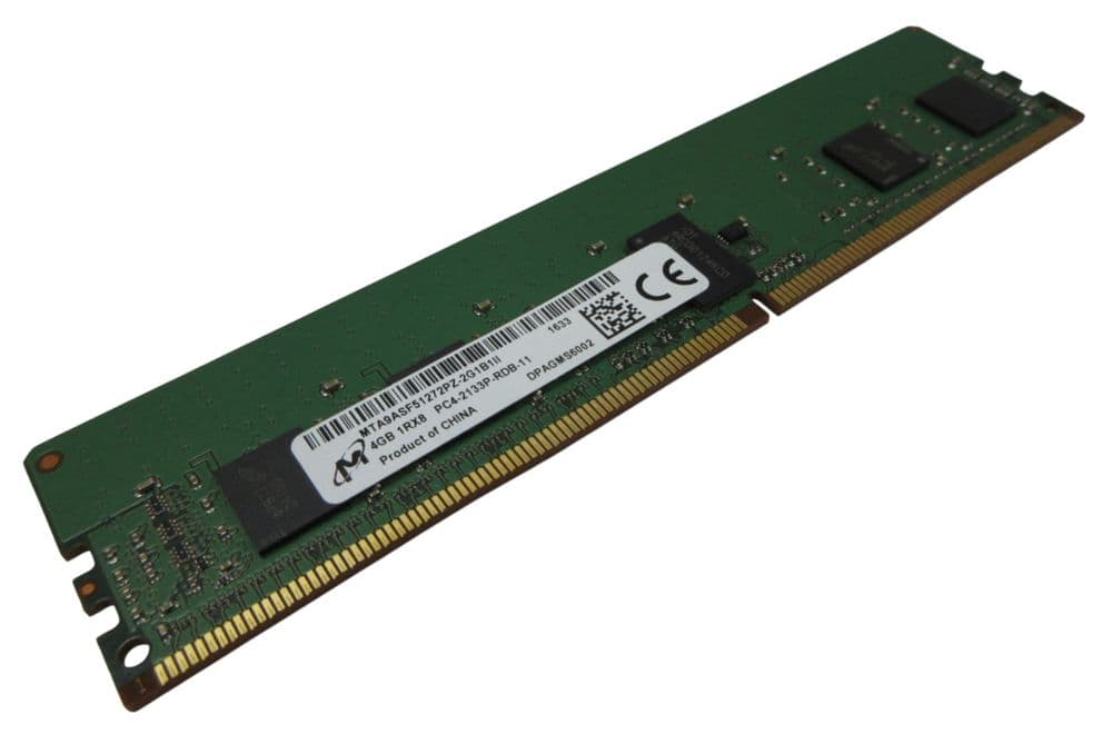 Micron 4GB PC4-17000 1Rx8 DDR4-2133MHz RDIMM ECC Reg CL17 MTA9ASF51272PZ-2G1