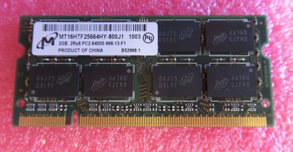 Micron MT16HTF25664HY-800J1 2GB PC2-6400 DDR2-800MHz non-ECC 200P ...