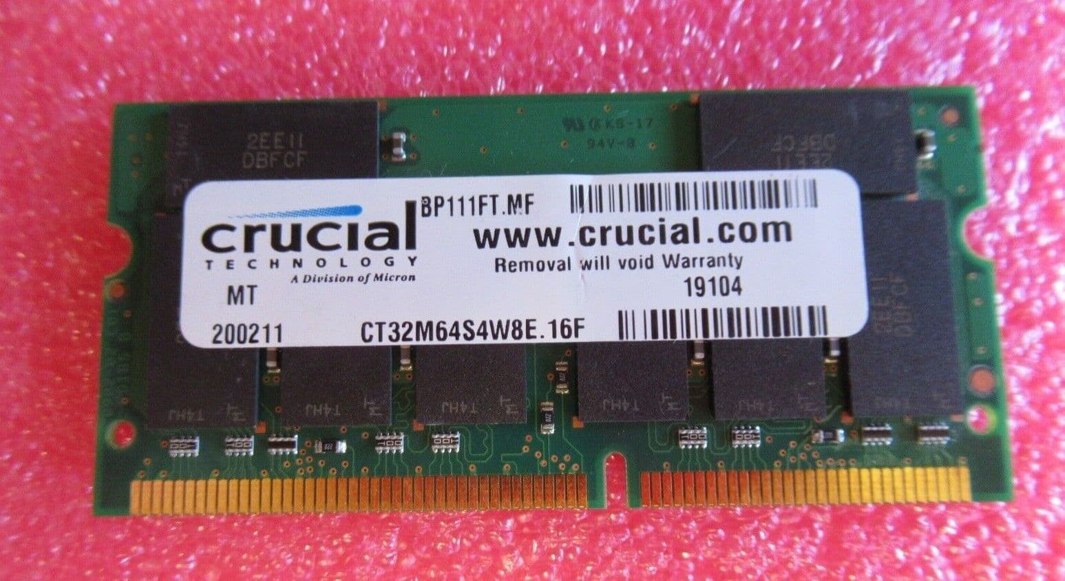 Micron MT16LSDF3264HG-10EE4 256MB PC100 100MHz non-ECCCL2 144-Pin ...