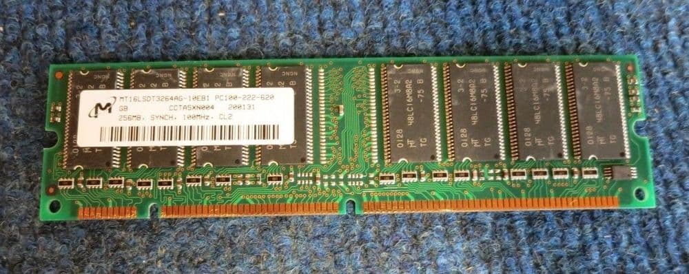 Micron MT16LSDT3264AG-10EB1 SDRAM 256MB PC100 168 Pin DIMM CL2 RAM Memory