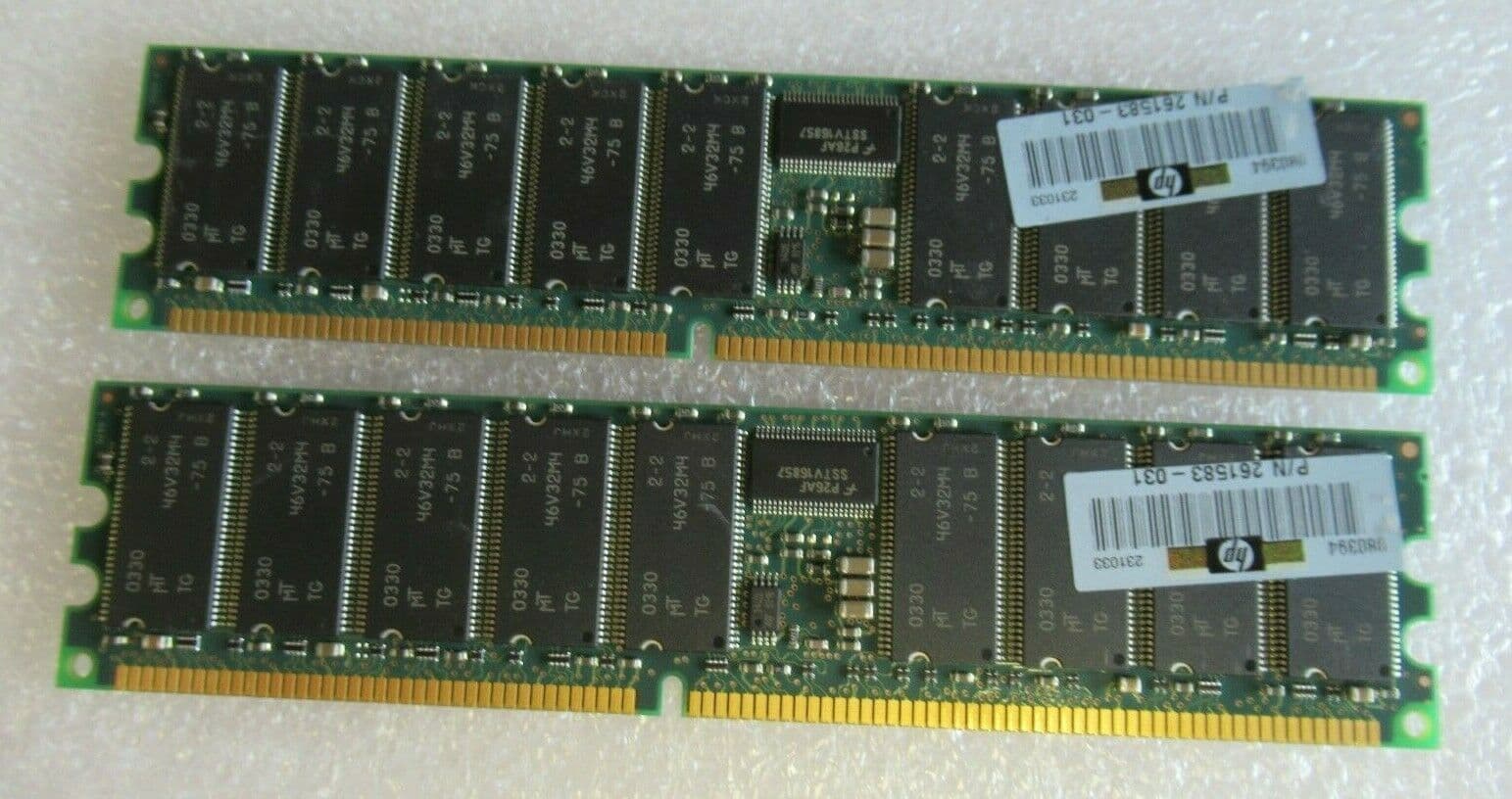 Micron MT18VDDT3272G-265B3 261583-031 512MB 2x256MB PC2100 DDR ECC 184P ...