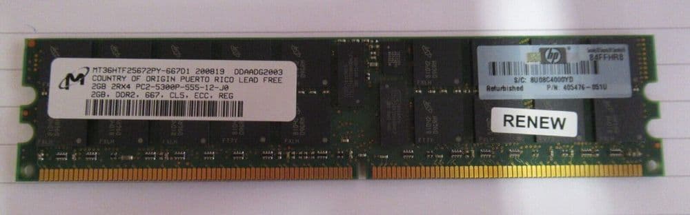 Micron MT36HTF25672PY-667D1 405476-051U 2GB PC2-5300 DDR2-667MHz CL5 ...