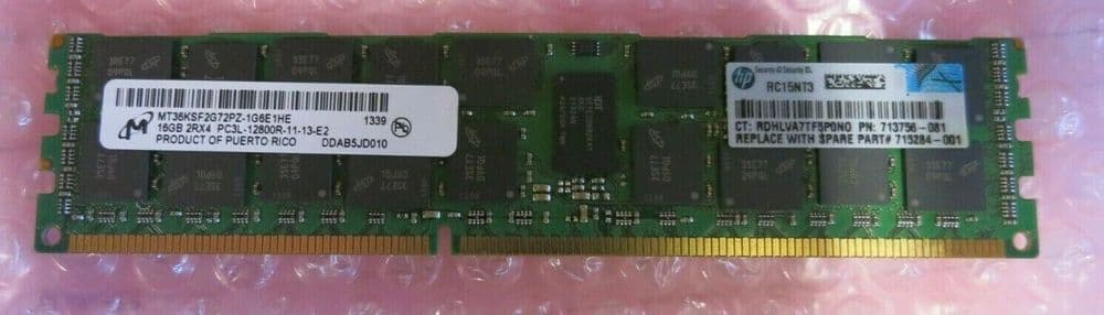 Micron MT36KSF2G72PZ-1G6E1HE 713756-081 715284-001 16GB PC3-12800 CL11 ...
