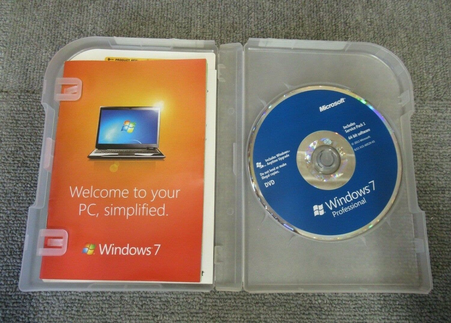 Microsoft Window 7 Professional Full Version UK 32/62 Bit DVD Operating ...