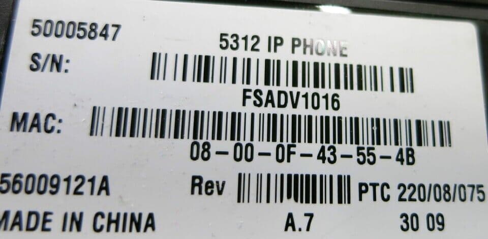 MITEL 5312 IP VoIP Phone Telephone Dual Mode BACKLIT 56009121A 50005847